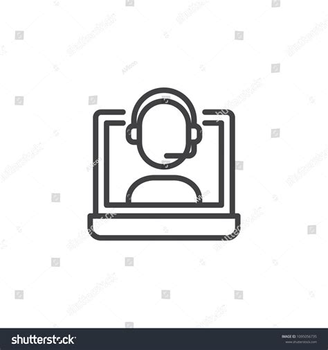 Online Support Outline Icon Linear Style Stock Vector Royalty Free 1095056735 Shutterstock