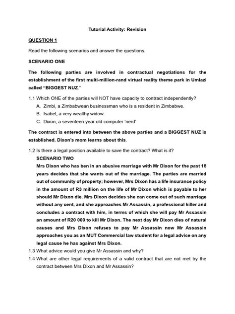 tutorial activity revision pdf law of obligations consent