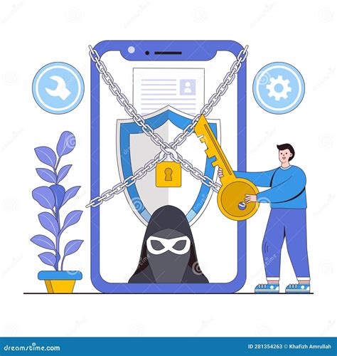 Online Privacy Vector Illustration Concept With People Characters Privacy Settings Personal
