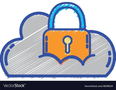 Cloud Data With Padlock To Security Information Vector Image