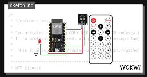 IRremote Example By Izal Wokwi ESP STM Arduino Simulator