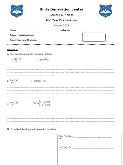 Additional Math Exam Pdf