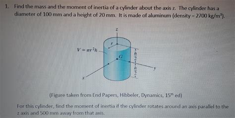 Solved 1 Find The Mass And The Moment Of Inertia Of A