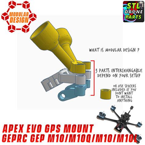 🛸 Impulserc Apex Evo 5 6 7 Gps Mount Geprc Gep M10 Gep M10q Gep M10