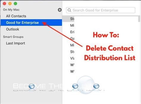 How To Delete Contacts Distribution List Group MacOS