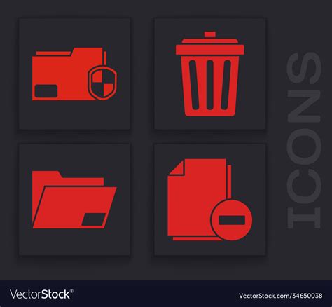 Set Document With Minus Document Folder Royalty Free Vector