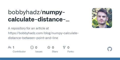 Github Bobbyhadznumpy Calculate Distance Between Point And Line A Repository For An Article
