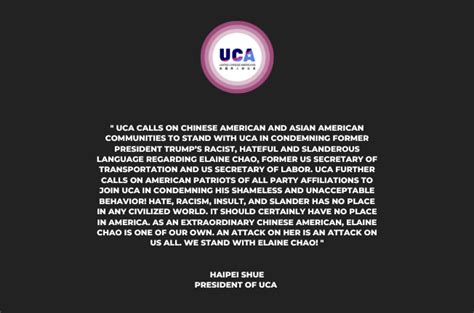 UCA In Condemning Former President Trumps Racist Hateful And