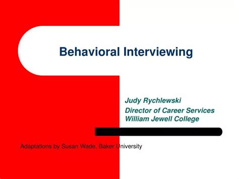 Ppt Behavioral Interviewing Powerpoint Presentation Id475756