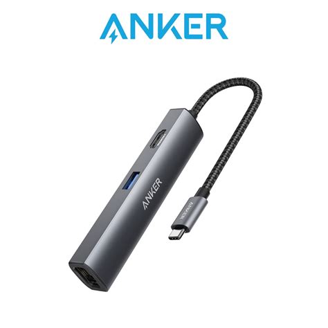 Upgraded Anker PowerExpand 5 In 1 USB C Ethernet Hub USB C Hub Adapter With 4K USB C To HDMI