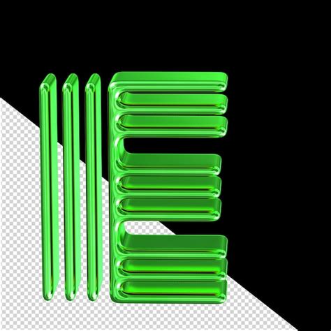 Premium Psd Symbol Made Of Green Plates Letter E