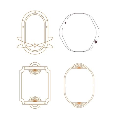 Premium Vector Modern Minimalist Aesthetic Linear Frames Arcs Stars And Elements