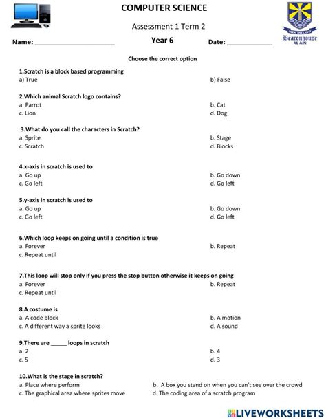 Class 6 Computer Worksheet Part 1 Worksheet Live Worksheets 51 Off