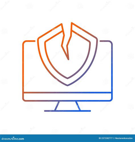 Cybersecurity Vulnerability Gradient Linear Vector Icon Stock Vector