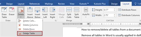 How To Remove Delete All Tables From A Word Document