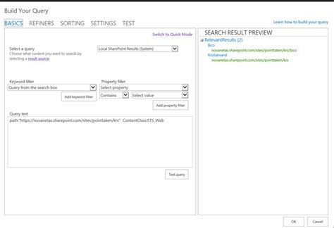 O365 Use Content Search To Display Subsites