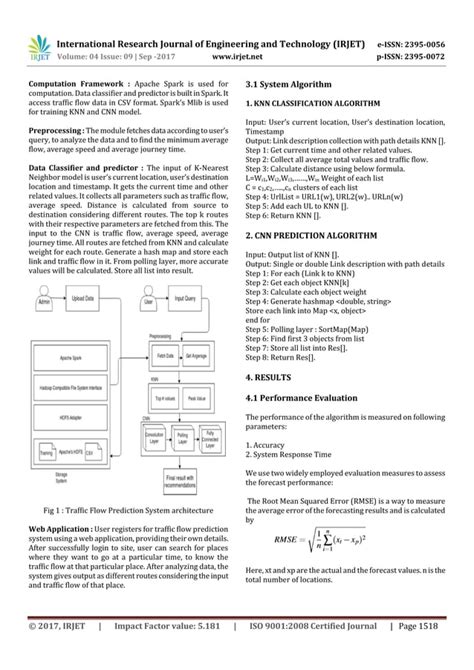 Classification Approach For Big Data Driven Traffic Flow Prediction Using Apache Spark Pdf