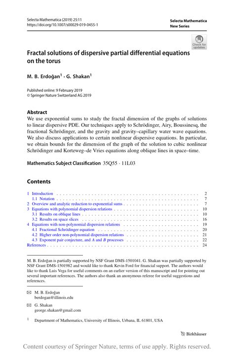 Fractal Solutions Of Dispersive Partial Differential Equations On The Torus