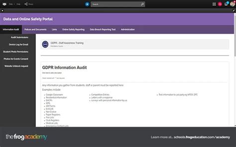 Online Safety And Gdpr Reporting Frog Schools And Education