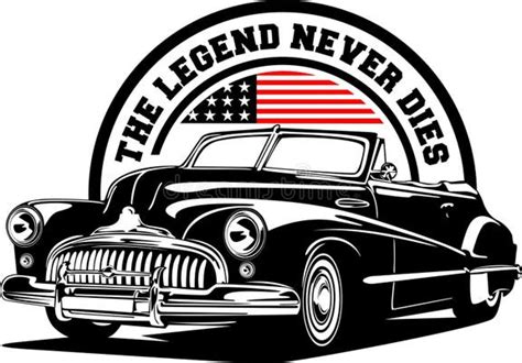 American Classic And Muscle Cars Logo Buick With American Flag Stock Vector Illustration Of