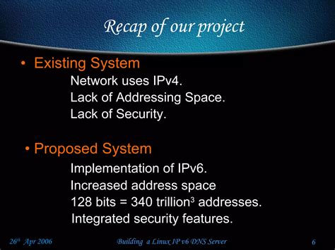 Building Linux Ipv6 Dns Server Complete Presentation Ppt