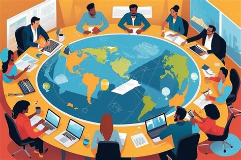 Premium Photo Global Collaboration Diverse Team Vector Illustration