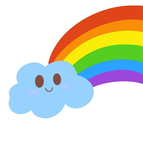 Cute Smile Cloud With Rainbow 19777038 Png
