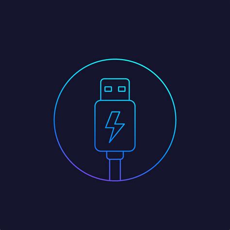 Usb Charging Plug Icon Line Vector Vector Art At Vecteezy
