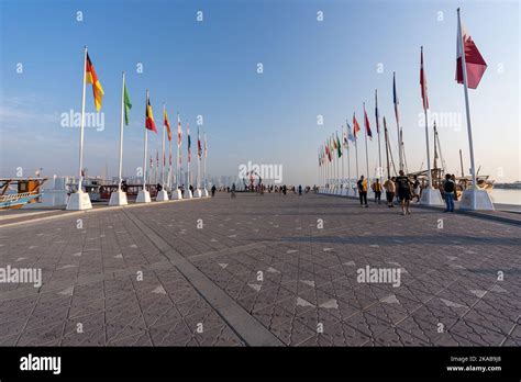 Doha Qatar October 28 2022 The Fifa World Cup Qatar 2022 Official Countdown Clock Located