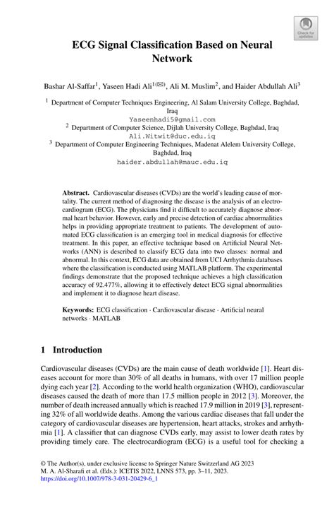 Pdf Ecg Signal Classification Based On Neural Network