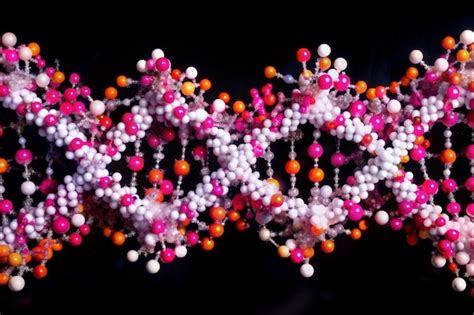 Dna Model On Black Background Abstract Representation Premium Ai Generated Image