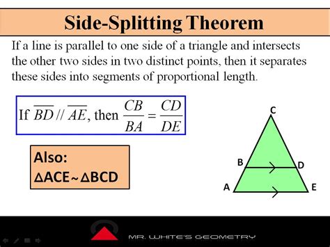 Mr Whites Geometry Class 133 Side Splitting Theorem