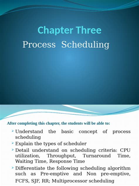 Chapter 3 Process Scheduling 2 Pdf Scheduling Computing Operating System Technology
