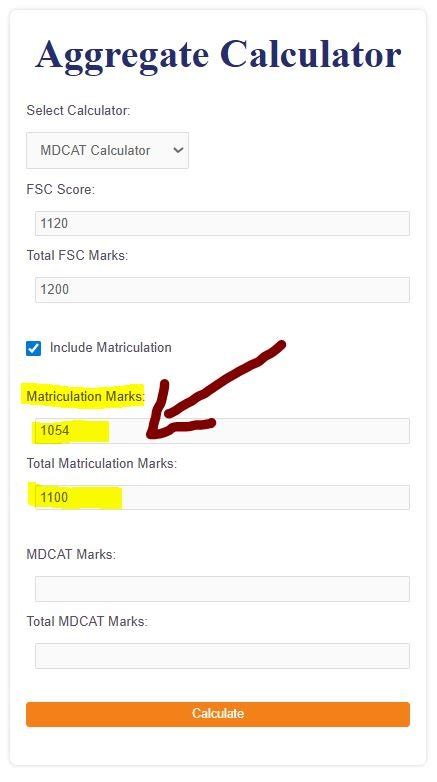 MDCAT Aggregate Calculator Best MDCAT Aggregate Calculator