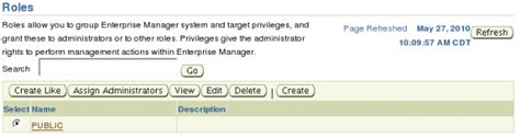 Privileges Roles And Users In Oracle Enterprise Manager 11gR1 Grid Control