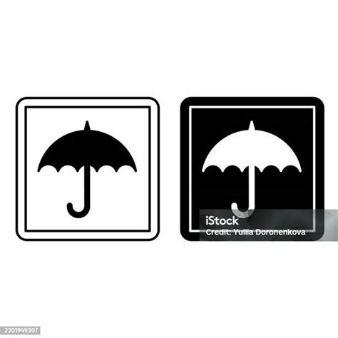 아이콘을 건조하게 유지합니다 골판지 포장용 라벨 경고 기호 주의해서 다루십시오 우산 흰색과 검은색 배경에 그림입니다 건조한에 대한 스톡 벡터 아트 및 기타 이미지 Istock