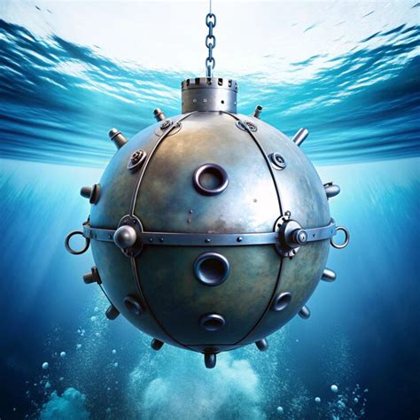 3d Iilustration Of Underwater Mine Isolated On White Background Premium Ai Generated Image