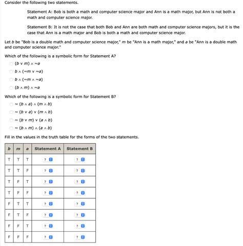 Solved Consider The Following Two Statements Statement A Chegg Com