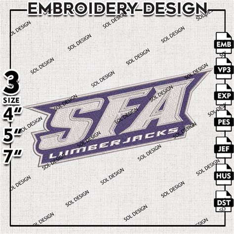 Ncaa Stephen F Austin Lumberjacks Machine Embroidery Designs Ncaa
