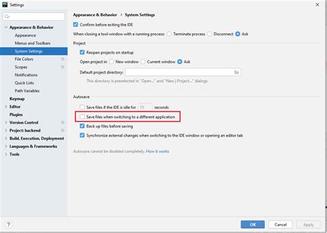 Java Turning Off Intellij Auto Save Stack Overflow