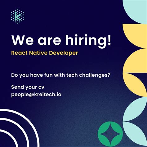 🔎 Join The Kreitech Team Were Looking For React Native Developers Both Semi Senior And Senior