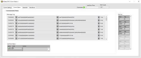 Modbus PLC Client Code In Development LAVA