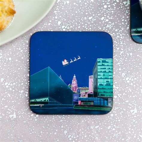 Liverpool Christmas Coaster Jg Illustrations