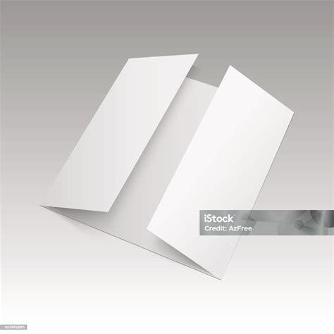 빈 Trifold 종이 브로셔 이랑 디자인 및 브랜드에 대 한 개체입니다 벡터 일러스트입니다 3단 브로슈어에 대한 스톡 벡터 아트 및 기타 이미지 Istock
