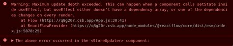 Maximum Update Depth Exceeded At Component When I Use Usenodes · Issue 2691 · Xyflowxyflow