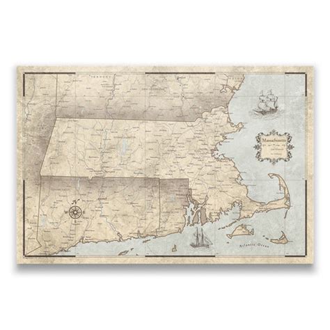 Massachusetts Poster Maps — Conquest Maps Llc