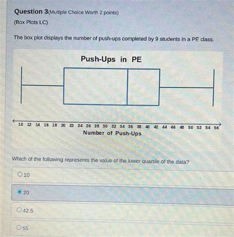 box plot multiple choice question