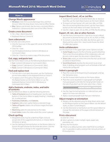 Mua Word 2016 Reference And Cheat Sheet The Unofficial Cheat Sheet