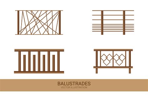 돌 난간 세트 장식 및 건축 요소의 개념 성 울타리의 궁전 펜싱과 떨어지는 로부터 보호에 대한 Balusters 돌 기둥이 있는 발코니 난간 벡터 일러스트레이션 0명에 대한