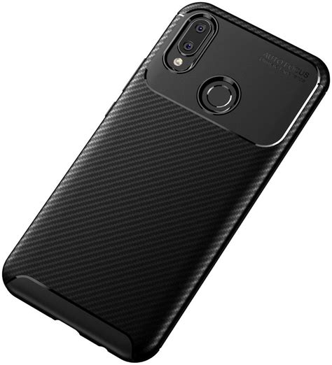 Huawei P Smart Plus Siliconen Carbon Hoesje Zwart Gsmpunt Nl